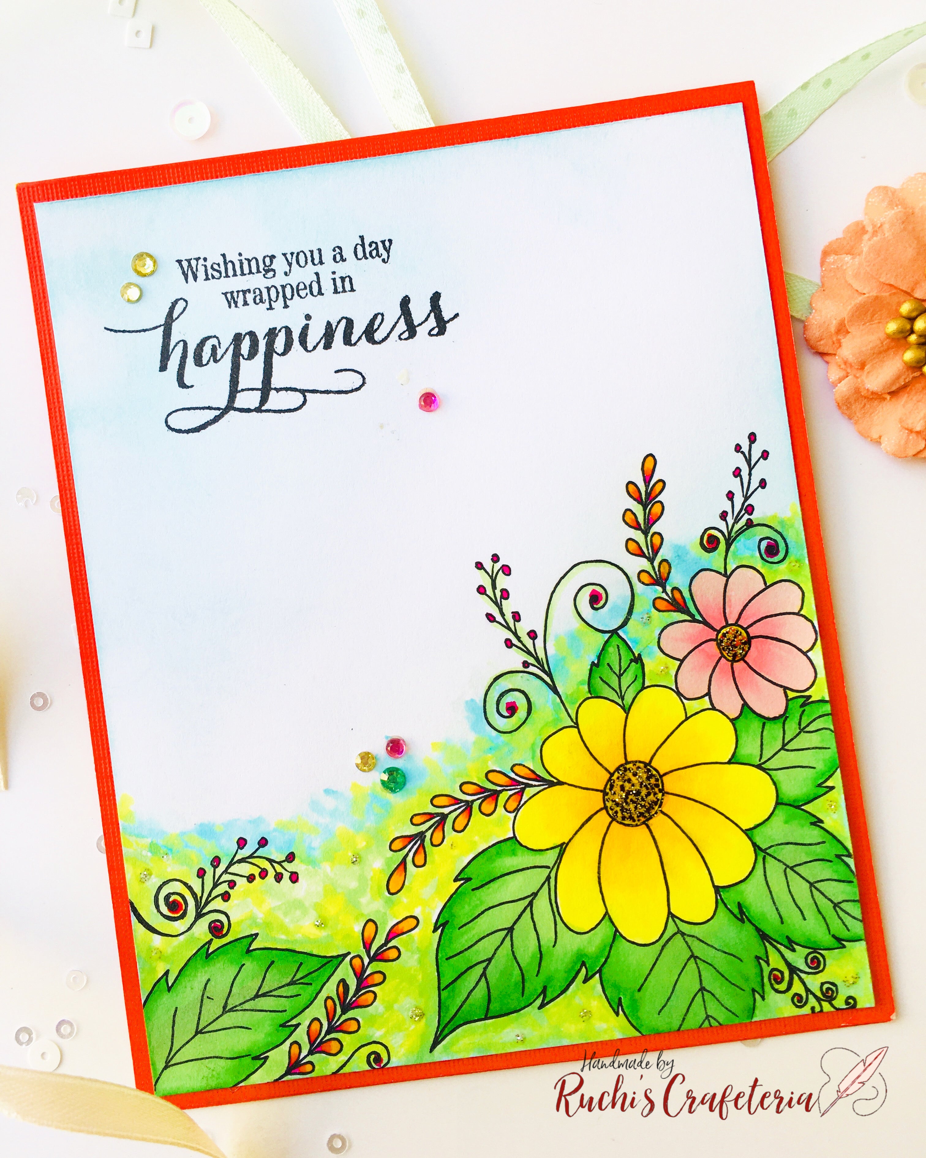 🌼 Handdrawn Cheerful Greeting Card – Ruchi's Crafeteria